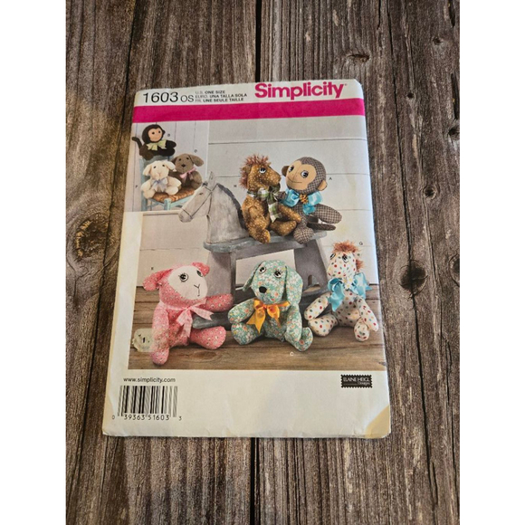 Simplicity | Other | Simplicity 63 Sewing Pattern For Stuffed Animals ...